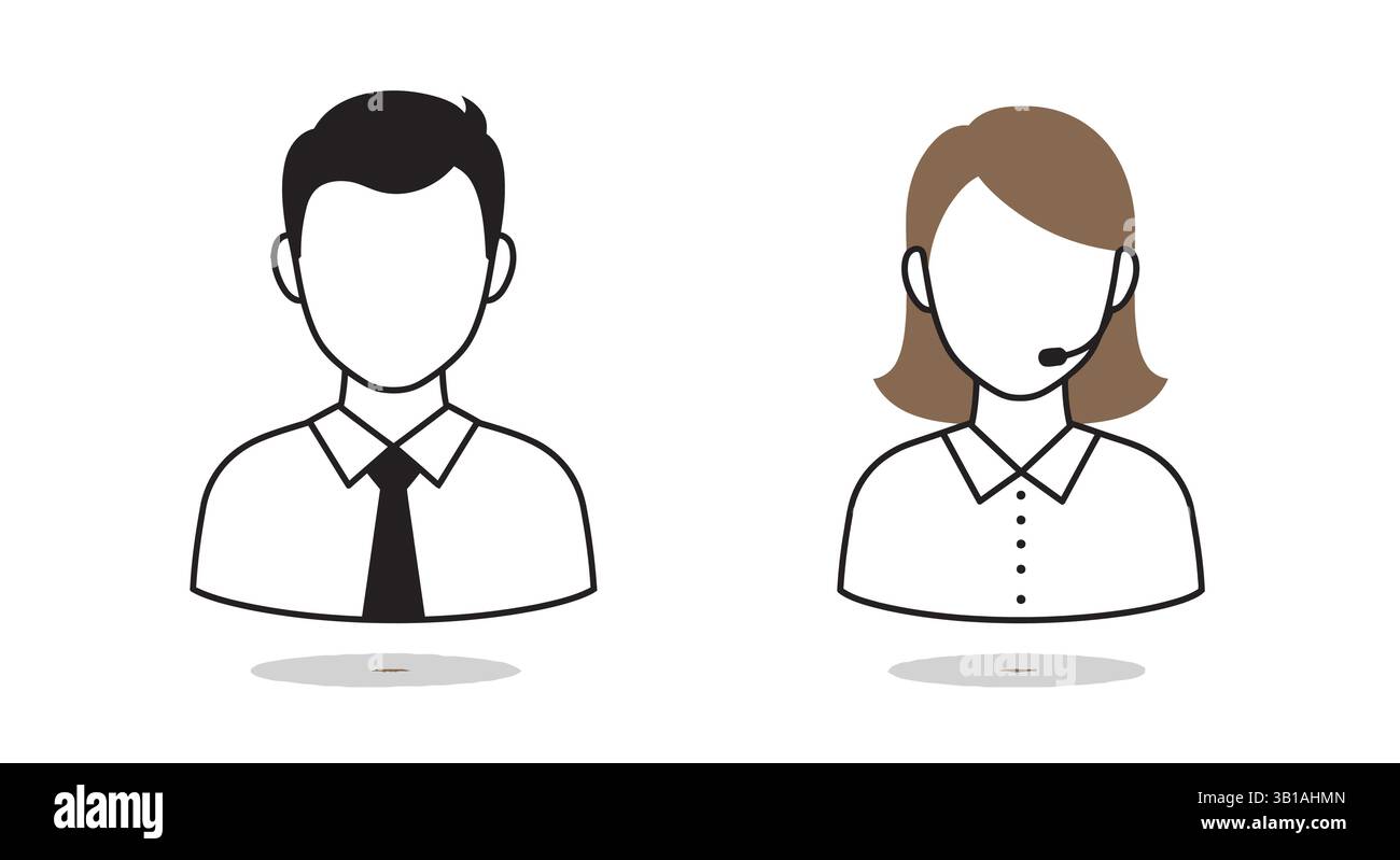 Customer Support & Business Representative Icons – Help Desk, Call ...