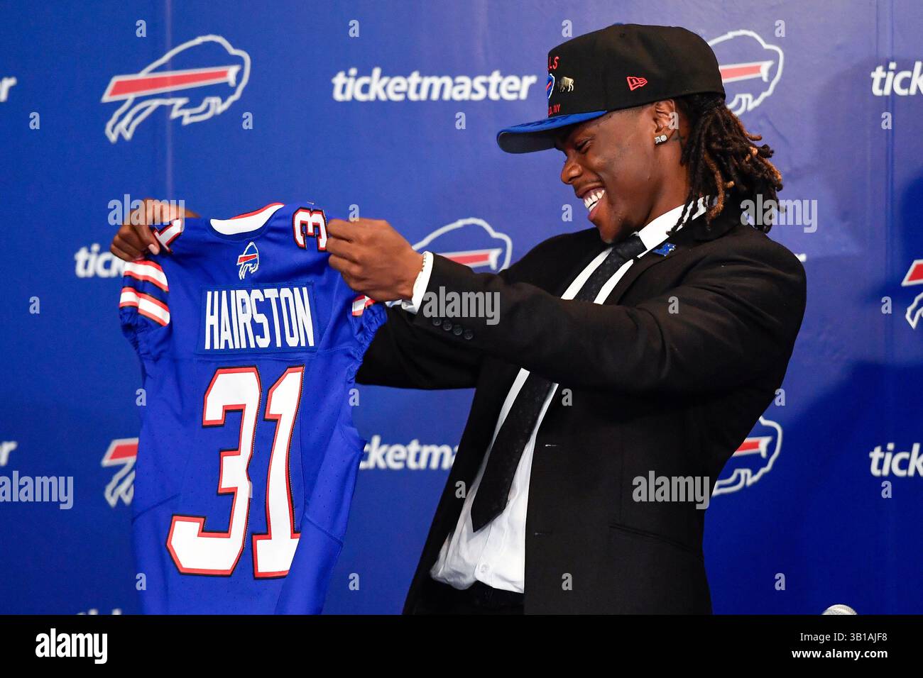 Kentucky cornerback Maxwell Hairston, the Buffalo Bills' first-round draft pick, 30th overall ...