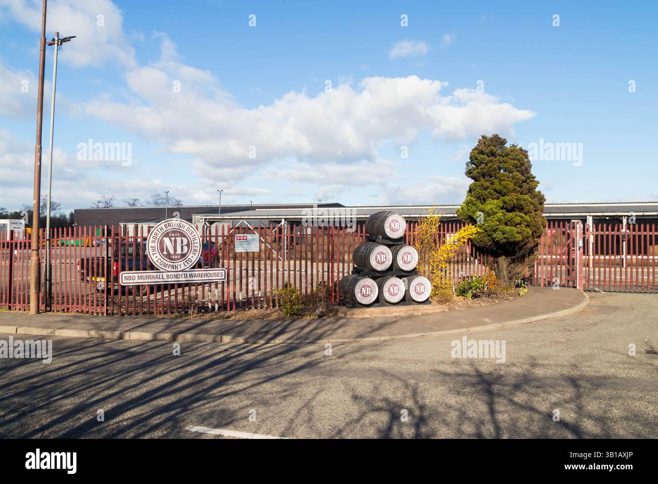 The North British Distillery, Muirhall Bonded Warehouses. Company logo ...