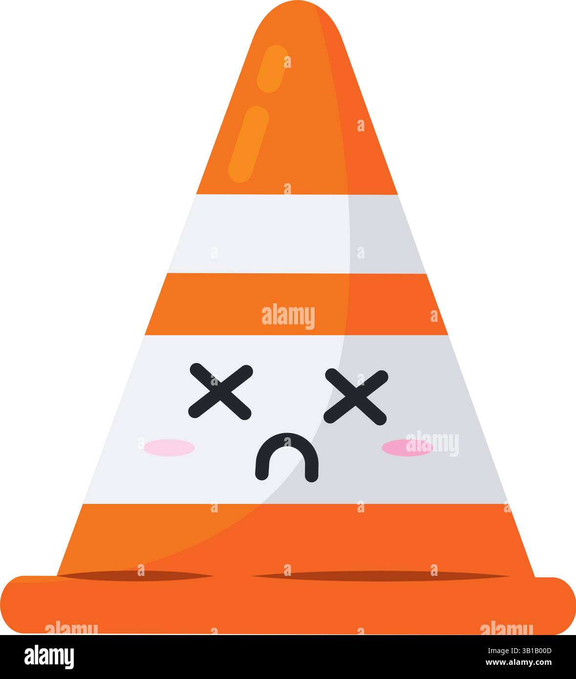 Traffic cone with sad face. Vector illustration Stock Vector Image ...
