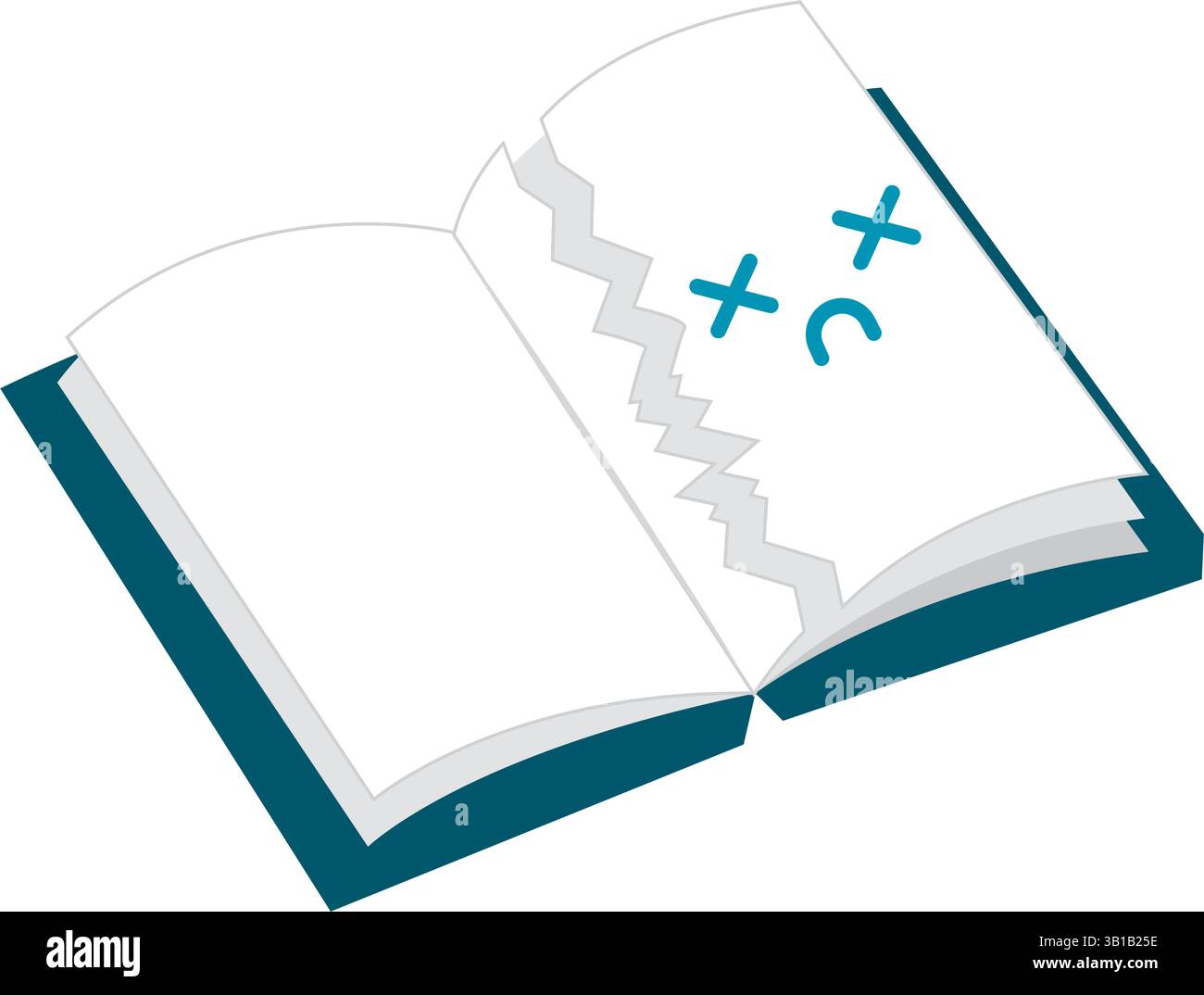 Torn book with sad face. Vector illustration Stock Vector Image & Art ...