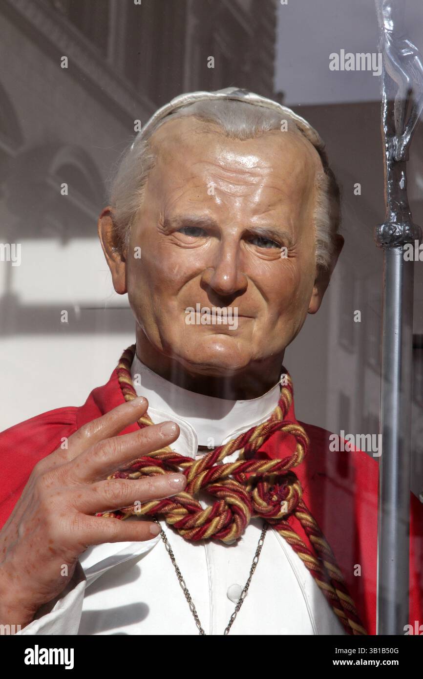 Feb, 18, 2011 - Rome, Italy - A wax statue of late Pope John Paul II is ...