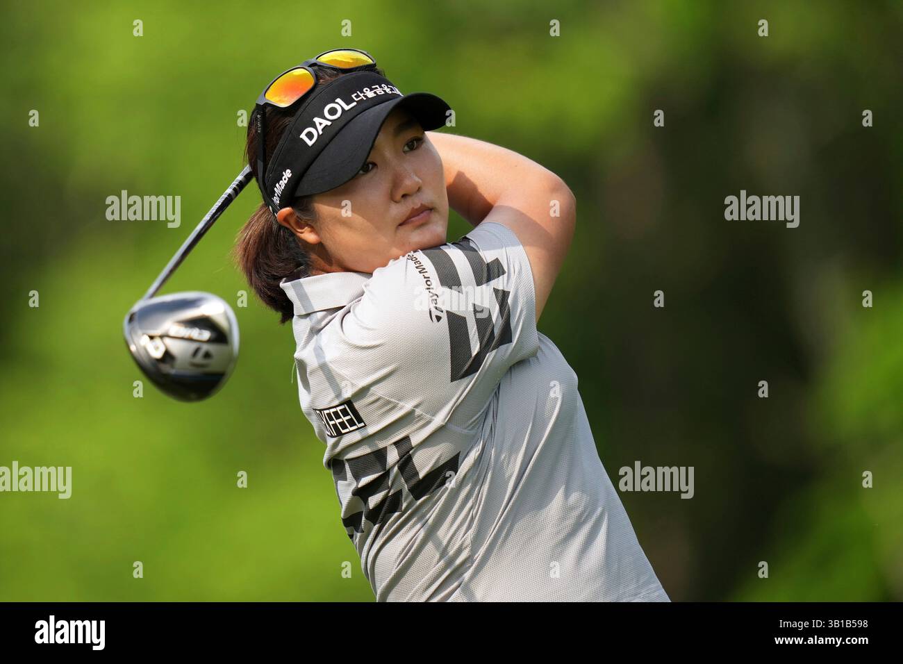 Haeran Ryu, of South Korea, hits on the 18th hole during the second ...