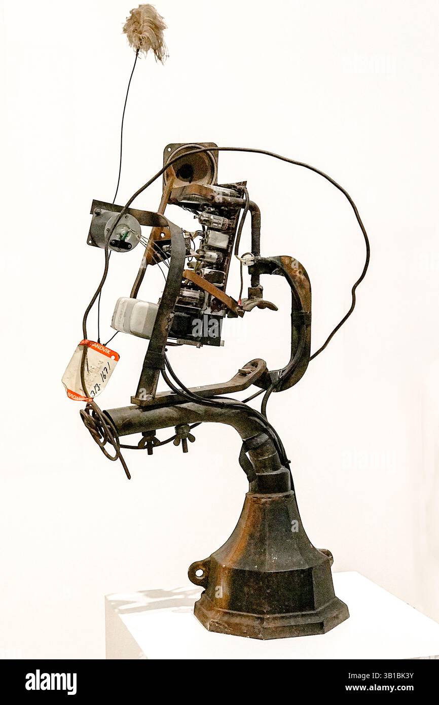 Surreal kinetic sculptural exhibits of repurposed metal & organic ...
