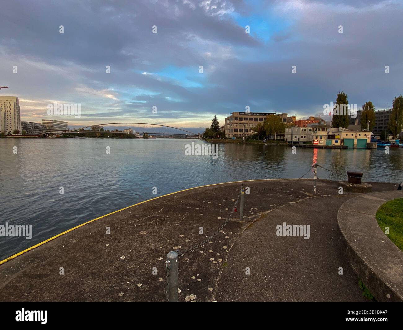 River Rheine and Huningue Three Countries Bridge, from Tripoint ...