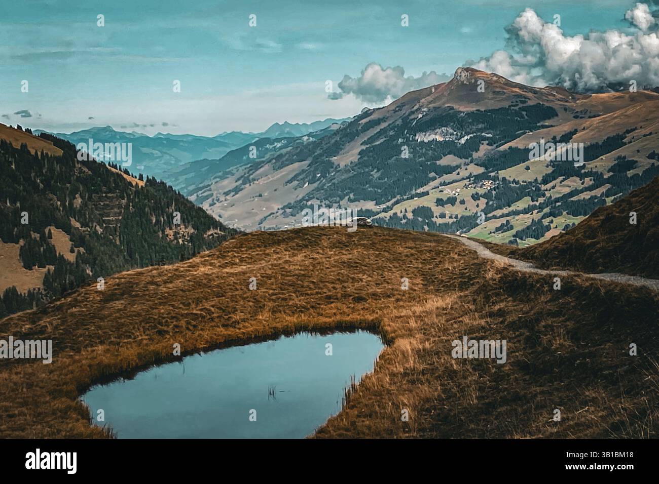 Swiss Alpine peaks in the Bernese Oberland area around Adelboden in ...