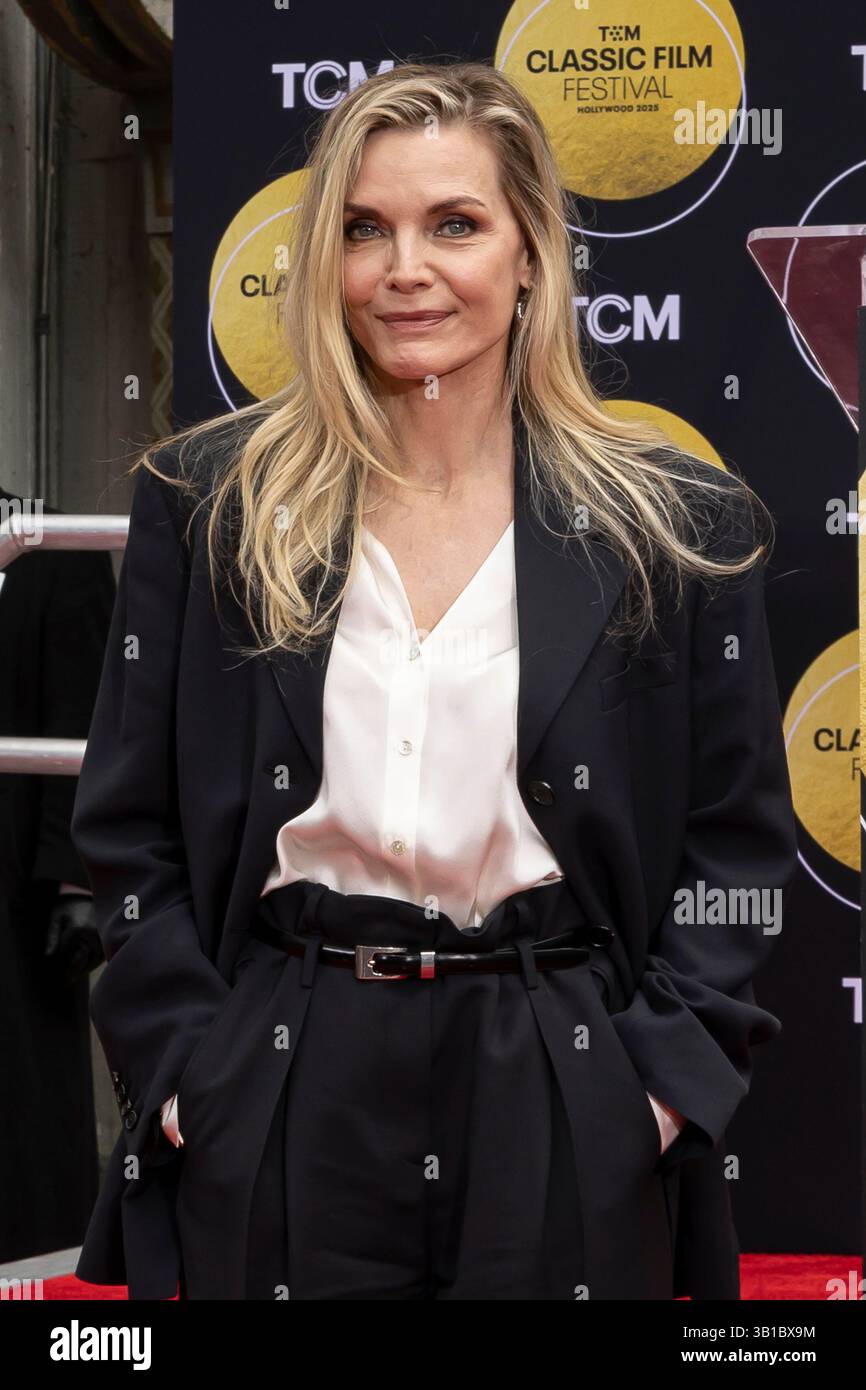 Hollywood, USA. 25th Apr, 2025. Michelle Pfeiffer poses at the Hand ...