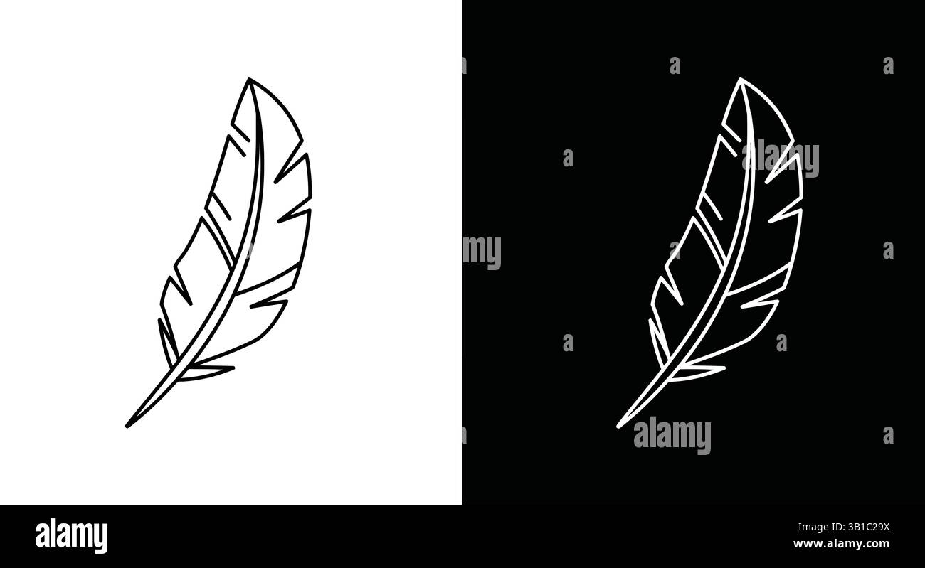 Minimalist Feather Icon Duo – Elegant Gold & Black Feather Symbol ...