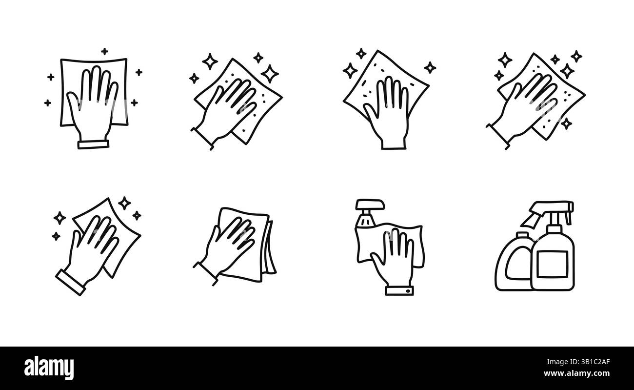 Cleaning Hands Icon Set – Hygiene & Sanitization Gesture Collection for ...