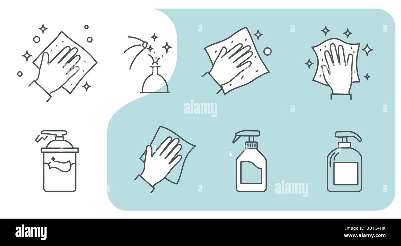 Cleaning Hands Icon Set – Hygiene & Sanitization Gesture Collection for ...