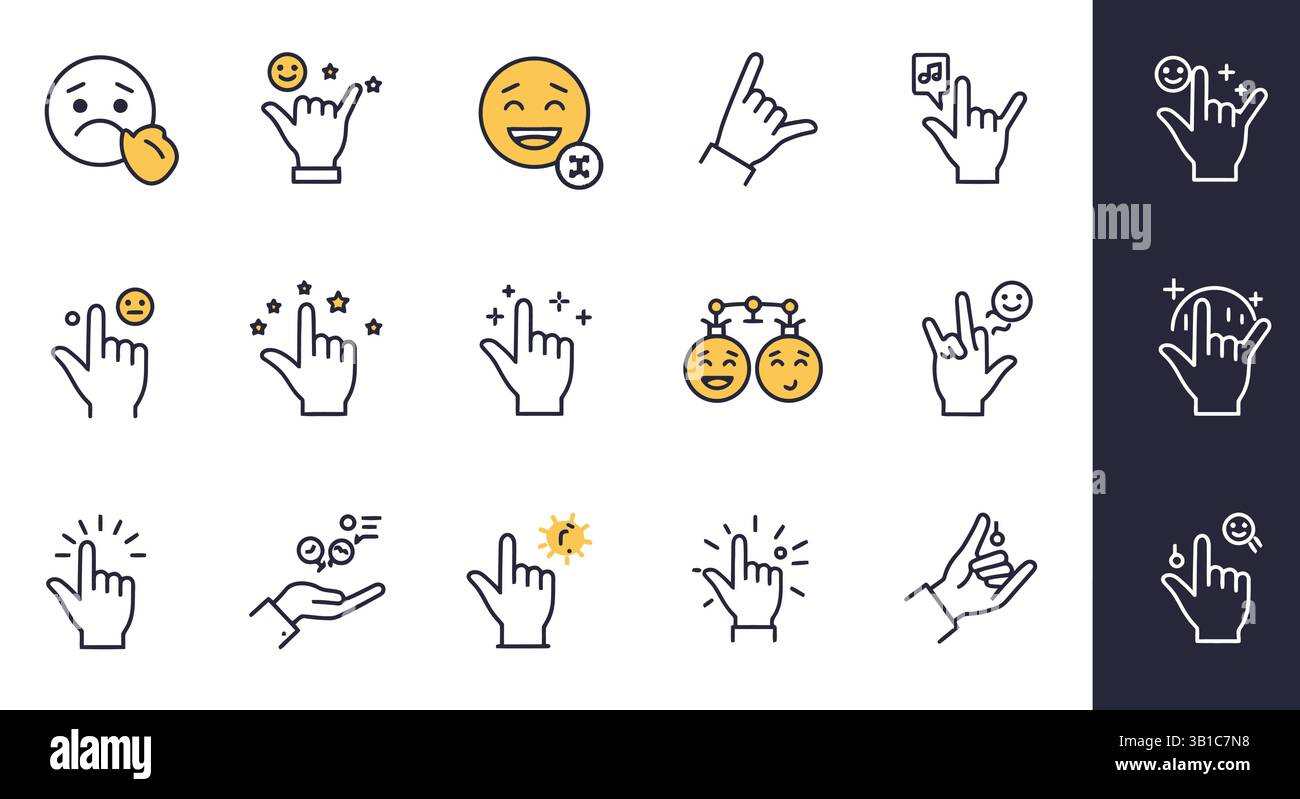 Interactive emoji hand set hi-res stock photography and images - Alamy