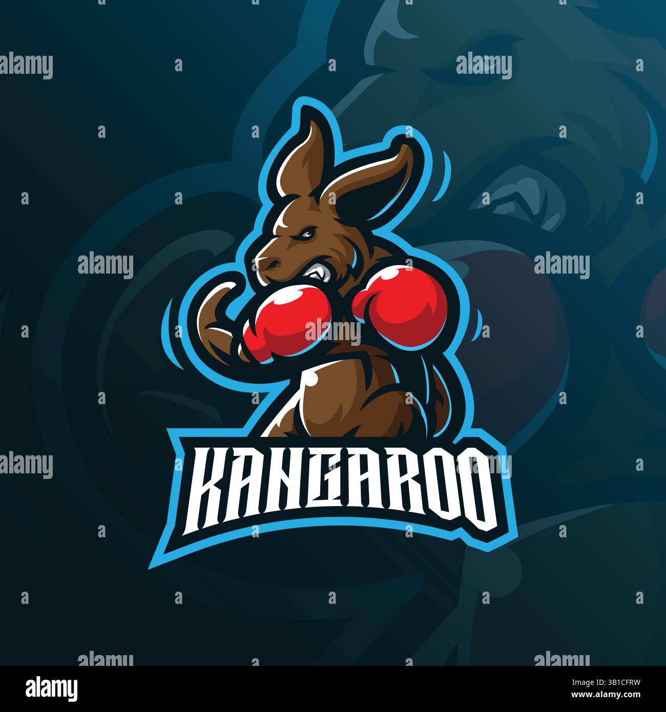 kangaroo mascot logo design vector with modern illustration concept style for badge, emblem and ...