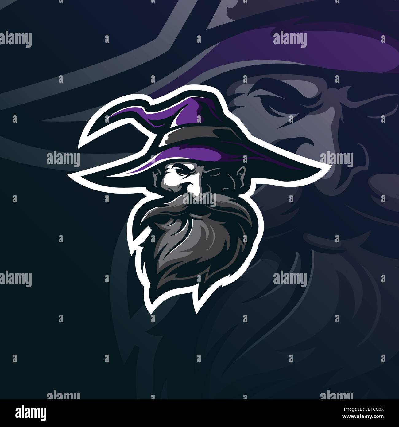 wizard mascot logo design vector with modern illustration concept style ...