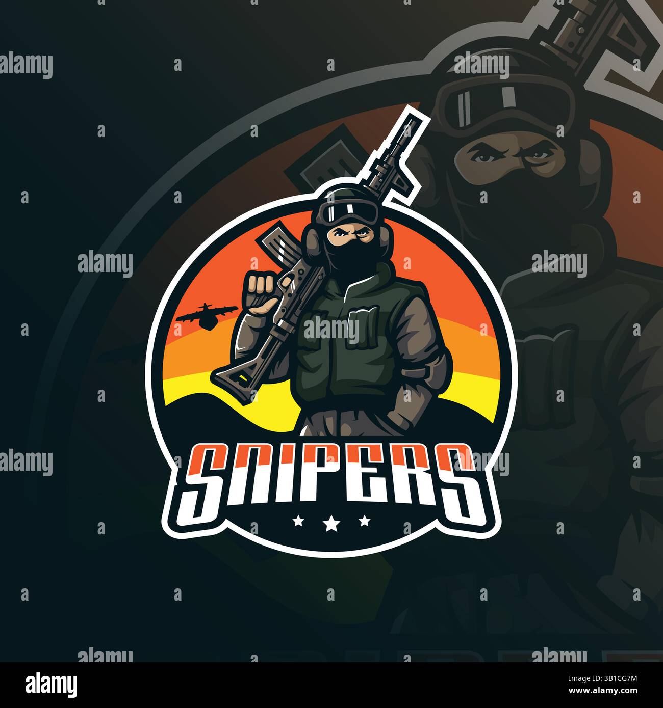 snipers mascot logo design vector with modern illustration concept ...