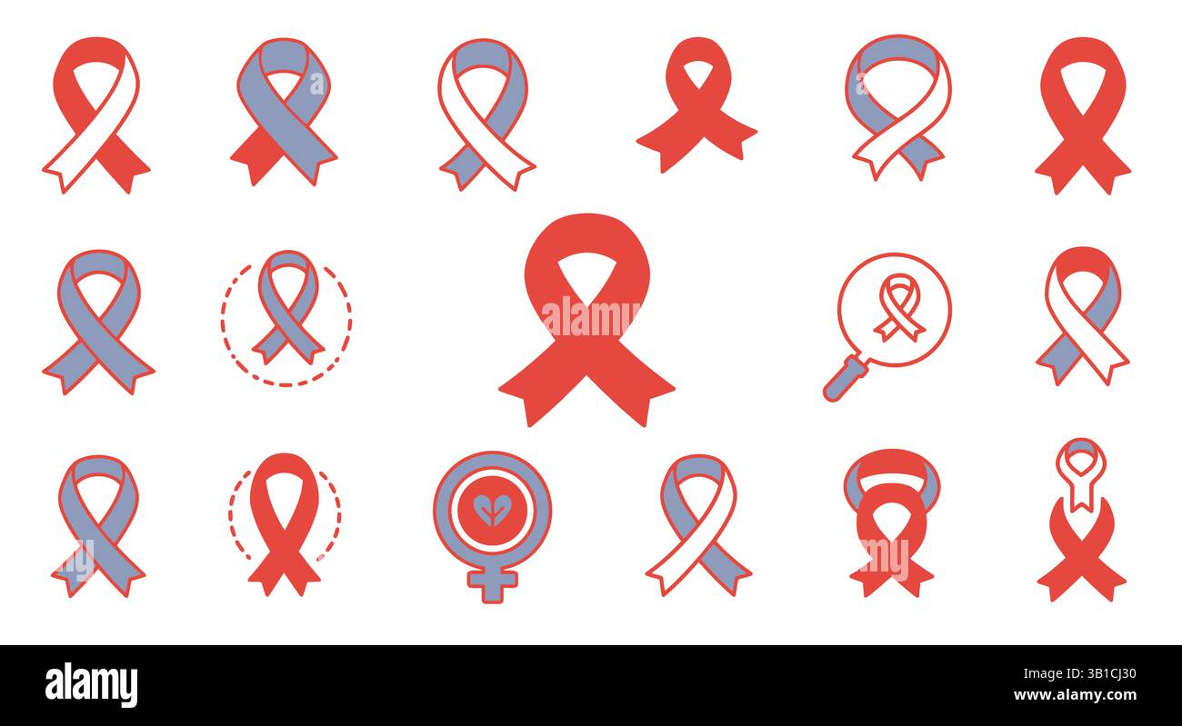 Awareness Ribbon Icon Set – Support & Cause Symbol Collection for ...