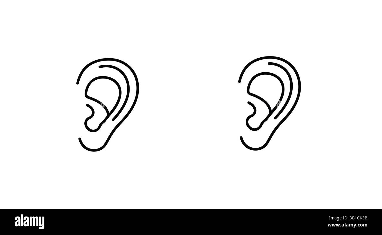 Minimalist Ear Line Icon – Simple Hearing Symbol Illustration for ...
