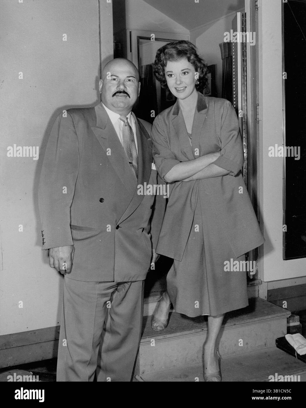 Feb. 7, 2011 - SUSAN HAYWARD with wrestler TIGER JOE MARSH.TIGER VISITS ...