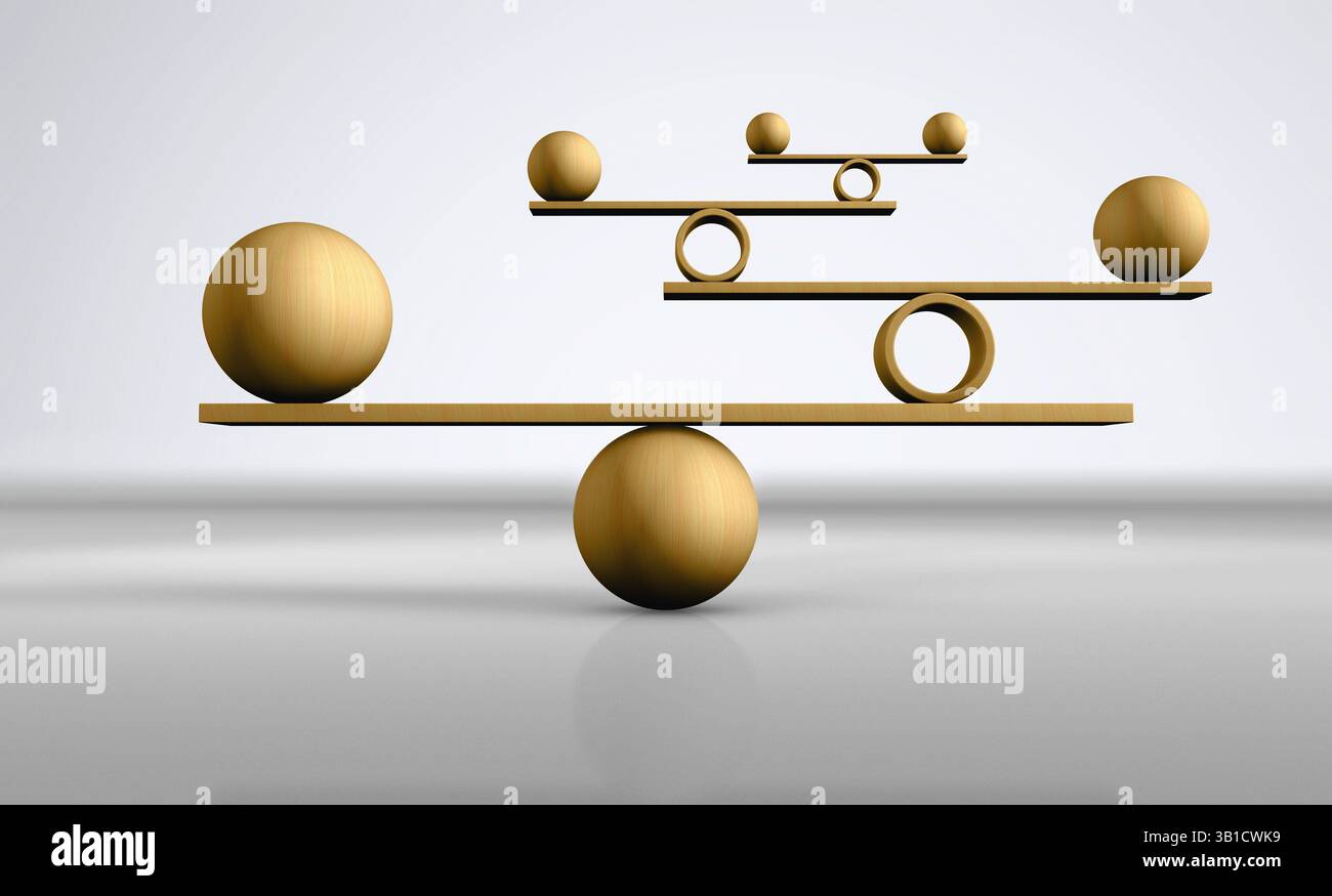 Business and lifestyle balance concept with balanced wooden balls on ...
