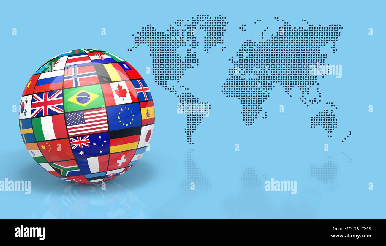 International cooperation and global business concept. Close-up of a ...