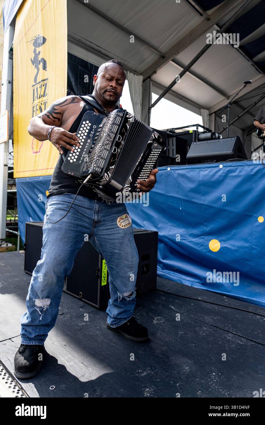 Dwayne Dopsie of Dwayne Dopsie & the Zydeco Hellraisers performs during ...