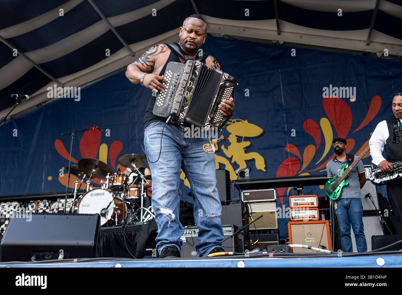 Dwayne Dopsie of Dwayne Dopsie & the Zydeco Hellraisers performs during ...