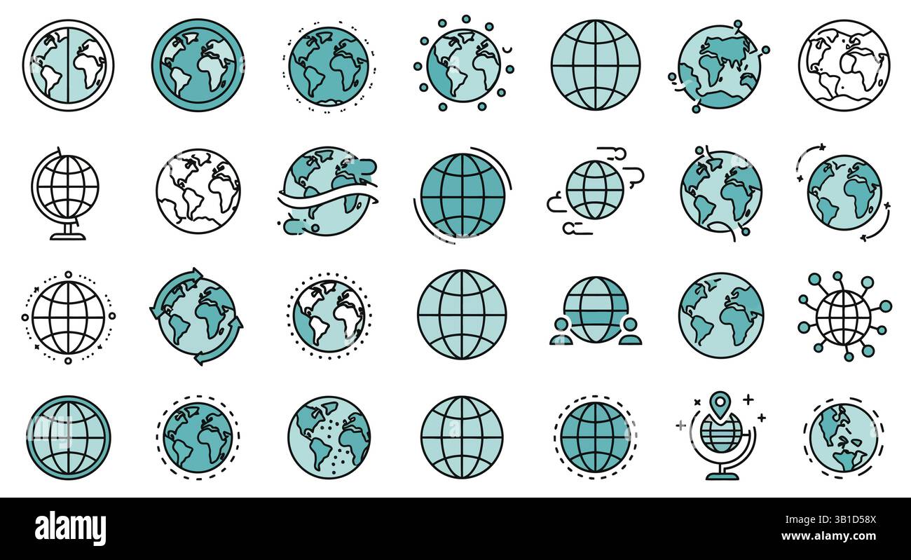 Globe and World Map Icons – Global Icons Collection and World Map ...