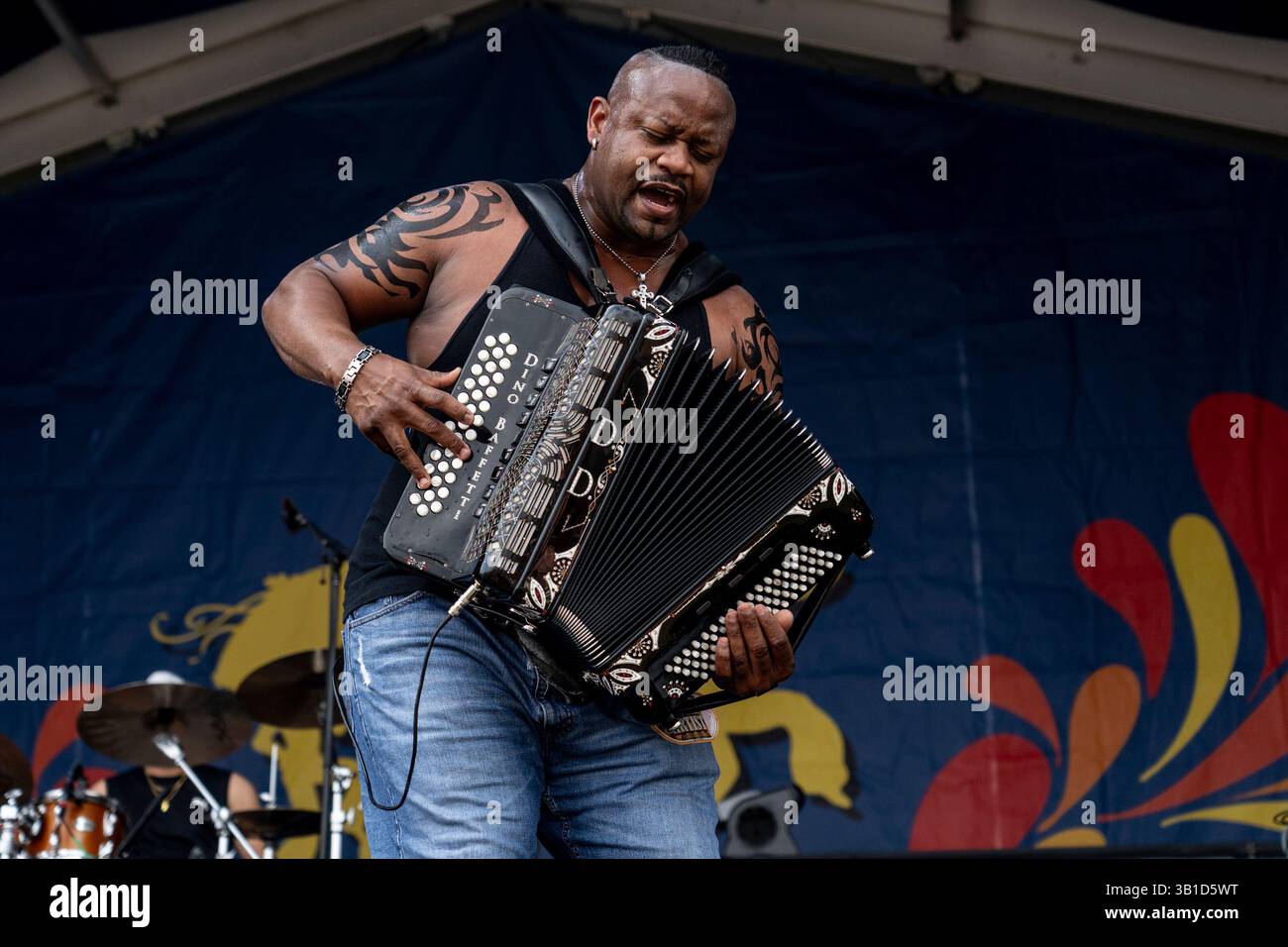 Dwayne Dopsie of Dwayne Dopsie & the Zydeco Hellraisers performs during ...