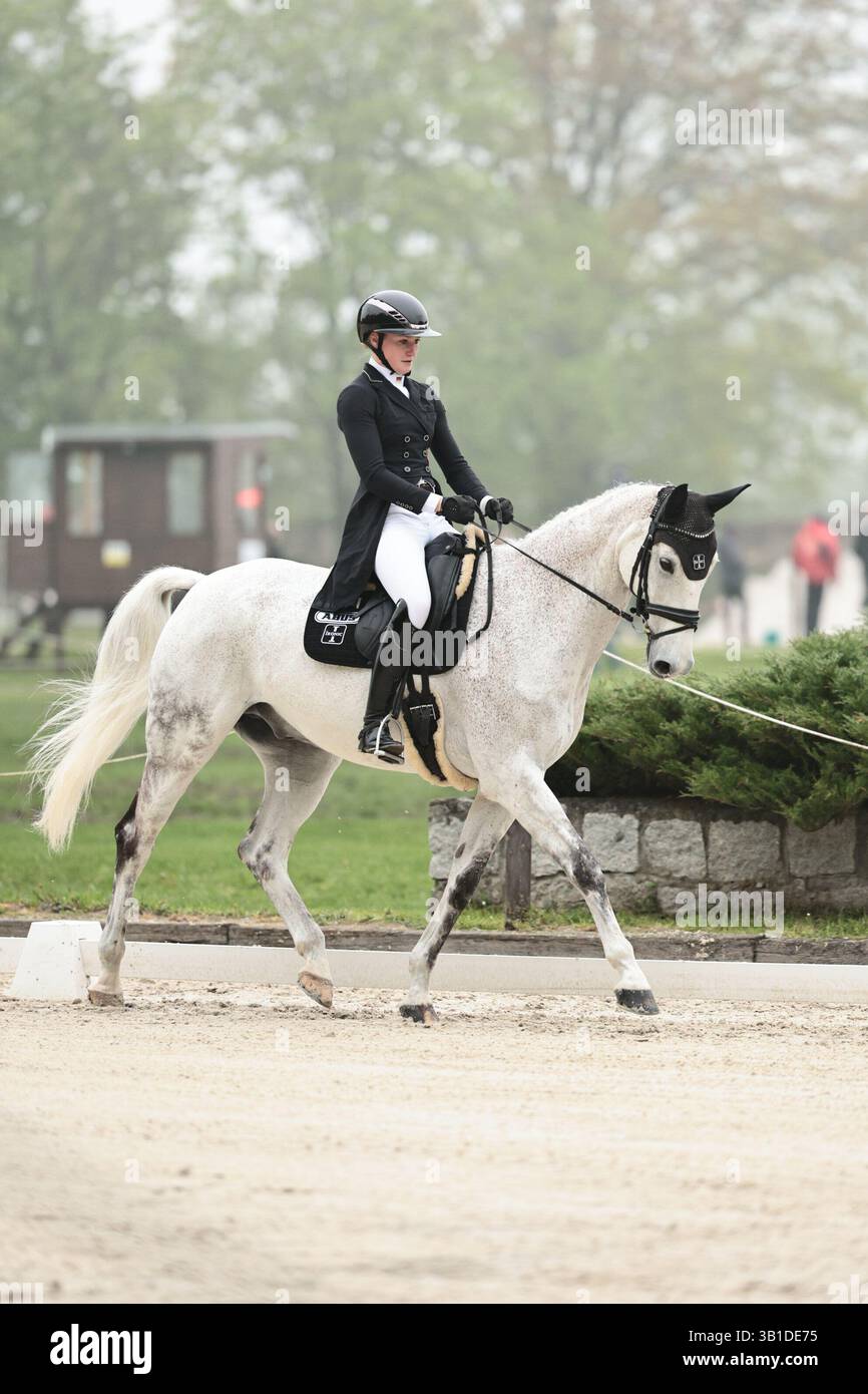 Antonia Baumgart of Germany with Lamango during the CCI3*-S dressage at ...