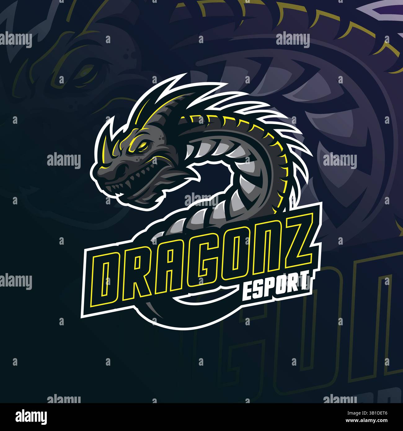 dragon mascot logo design vector with modern illustration concept style ...