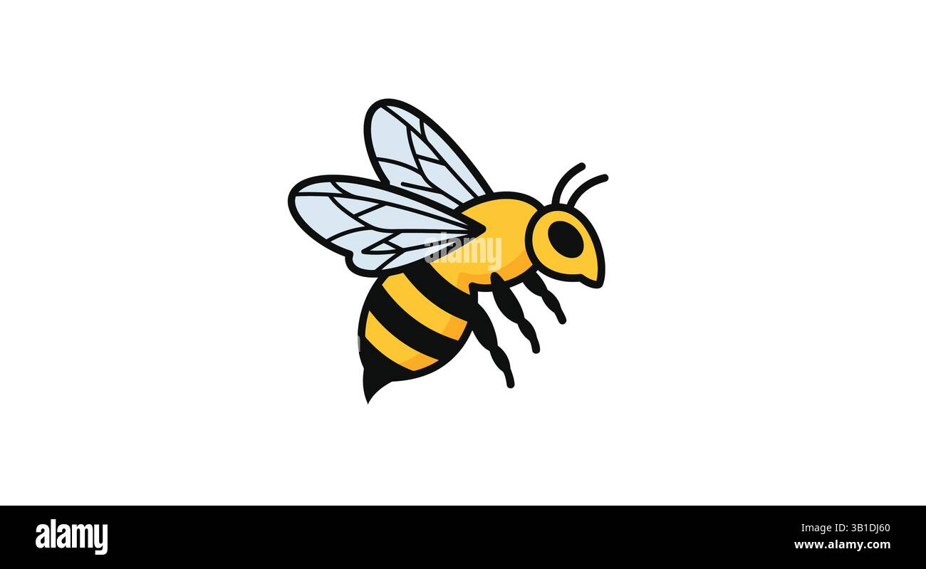 Cute Cartoon Bee Illustration – Minimalist Bumblebee Vector Art for Fun ...