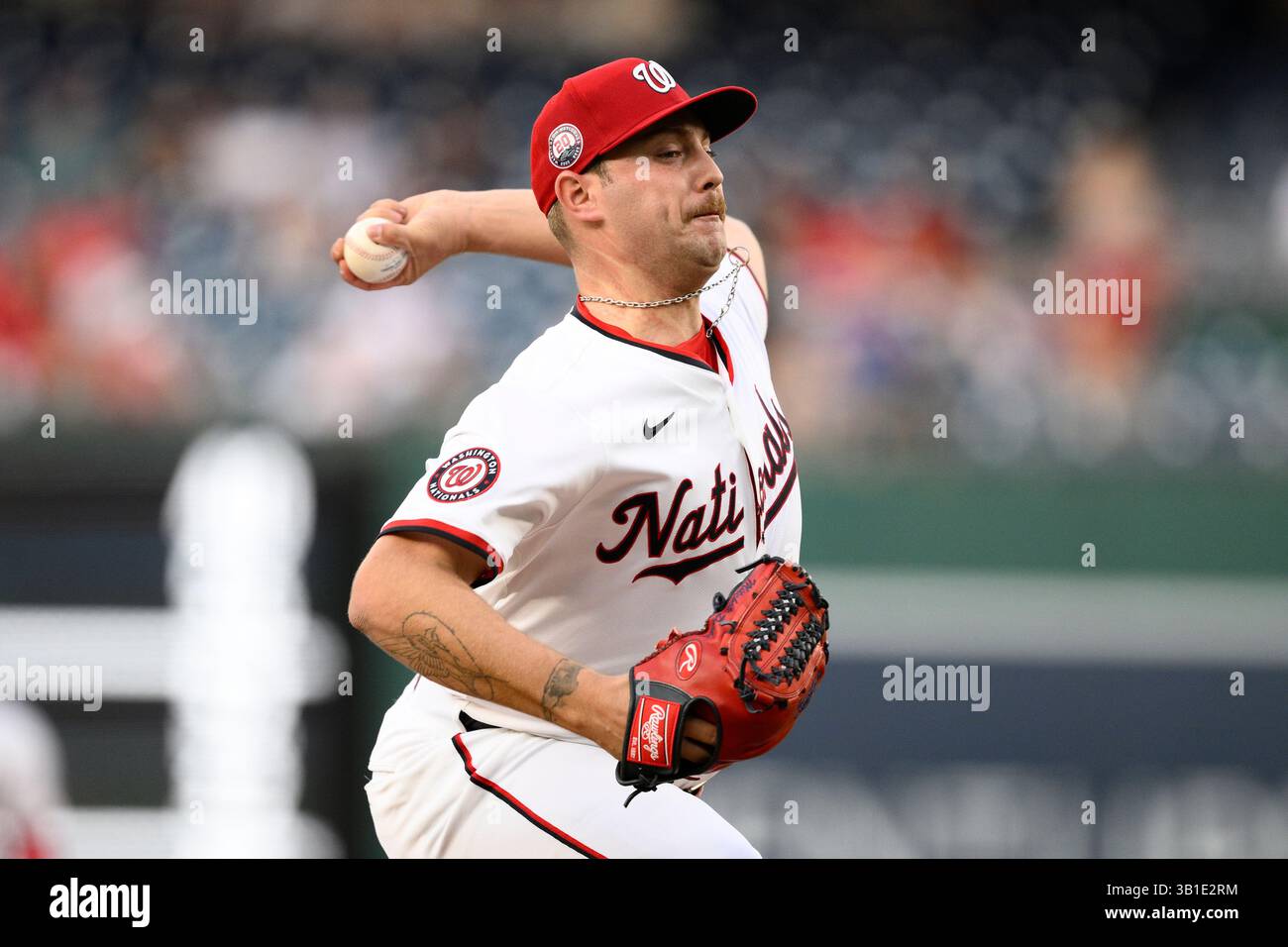 Washington Nationals starting pitcher Mitchell Parker in action during ...
