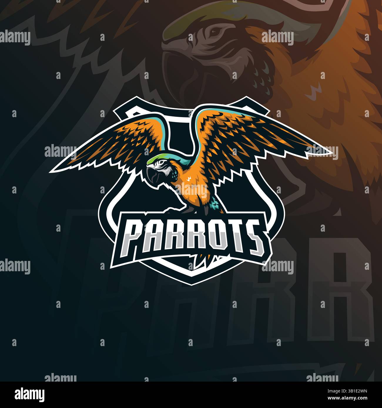 parrot mascot logo design vector with modern illustration concept style ...