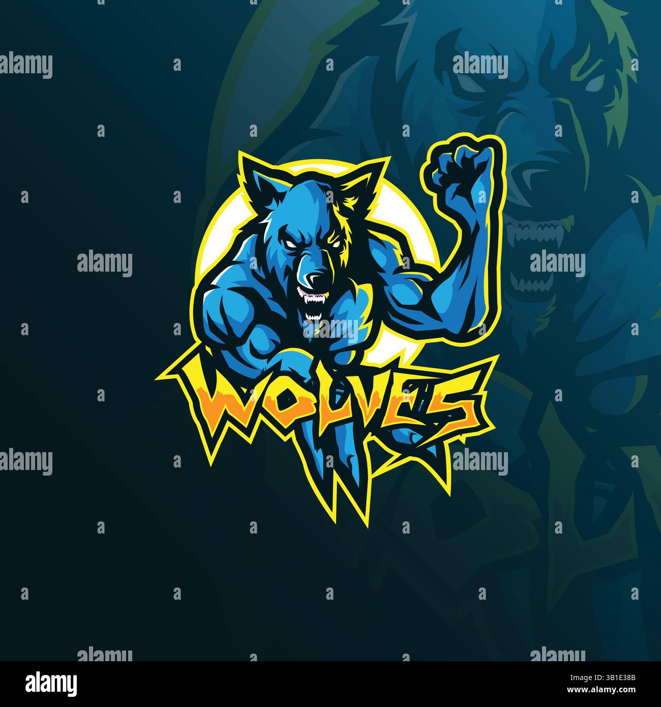 wolf mascot logo design with modern illustration concept style for ...