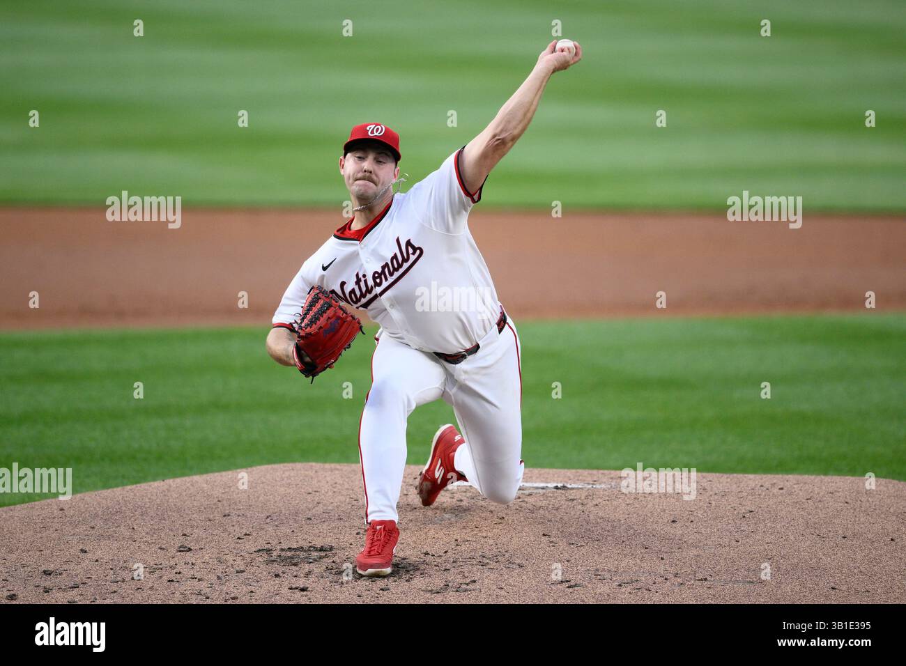 Washington Nationals starting pitcher Mitchell Parker in action during ...
