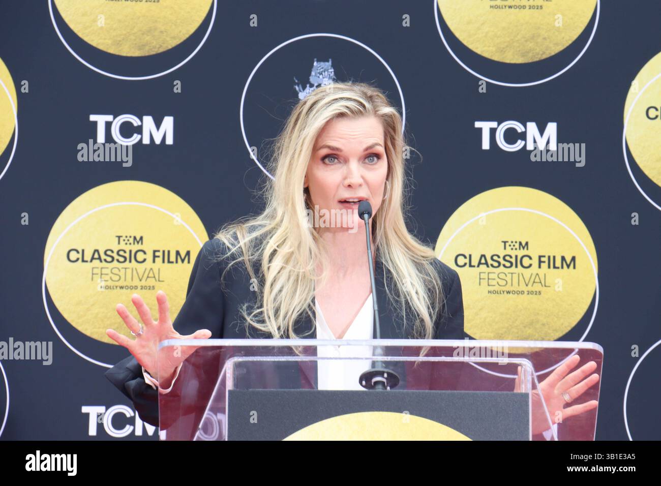 Michelle Pfeiffer 04/25/2025 The Hand and Footprint Ceremony honoring ...