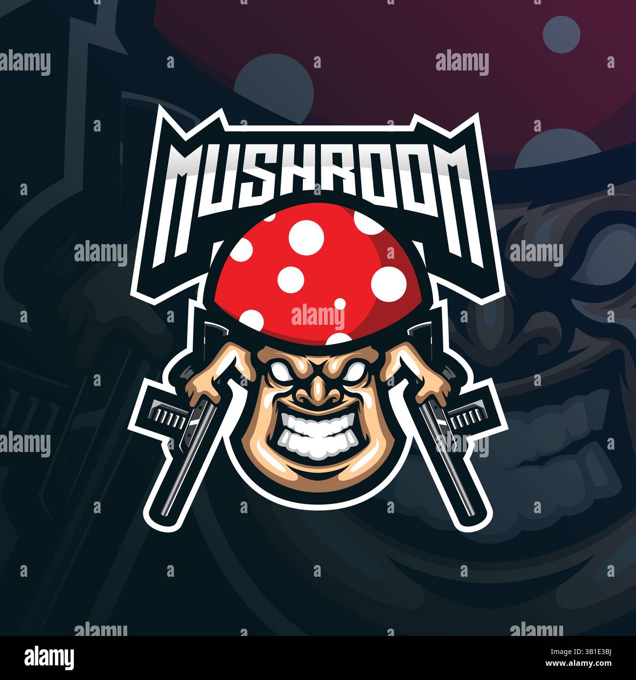 mushroom mascot logo design vector with modern illustration concept ...