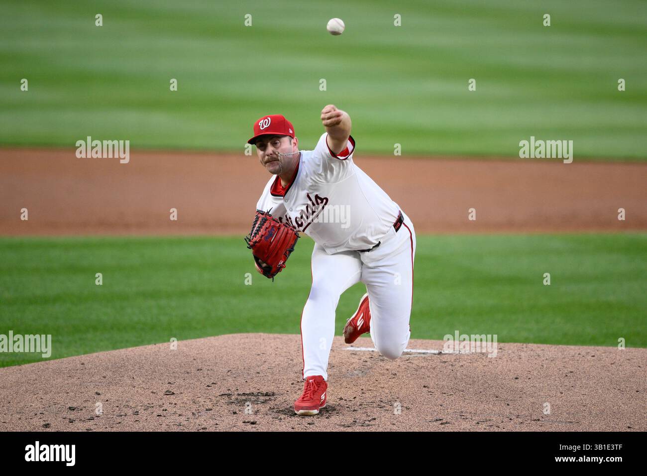 Washington Nationals starting pitcher Mitchell Parker in action during ...