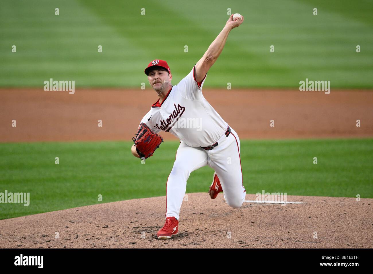 Washington Nationals starting pitcher Mitchell Parker in action during ...