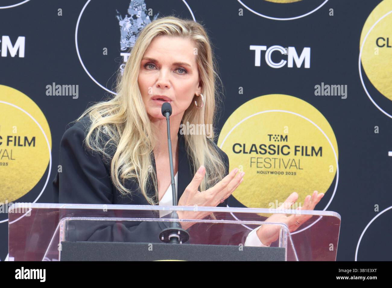 Michelle Pfeiffer 04/25/2025 The Hand and Footprint Ceremony honoring ...
