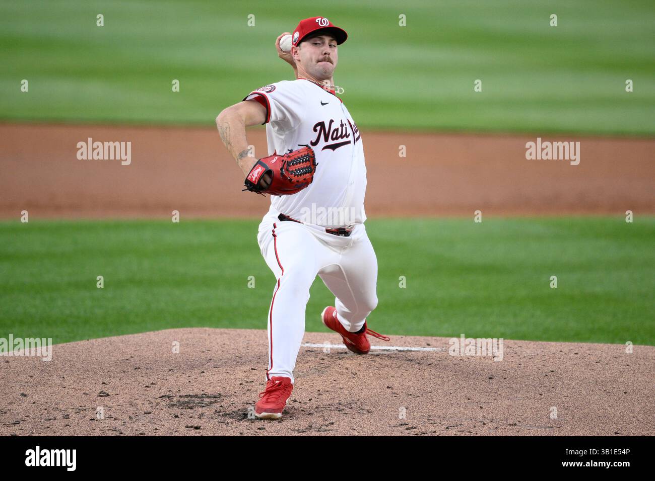 Washington Nationals starting pitcher Mitchell Parker in action during ...