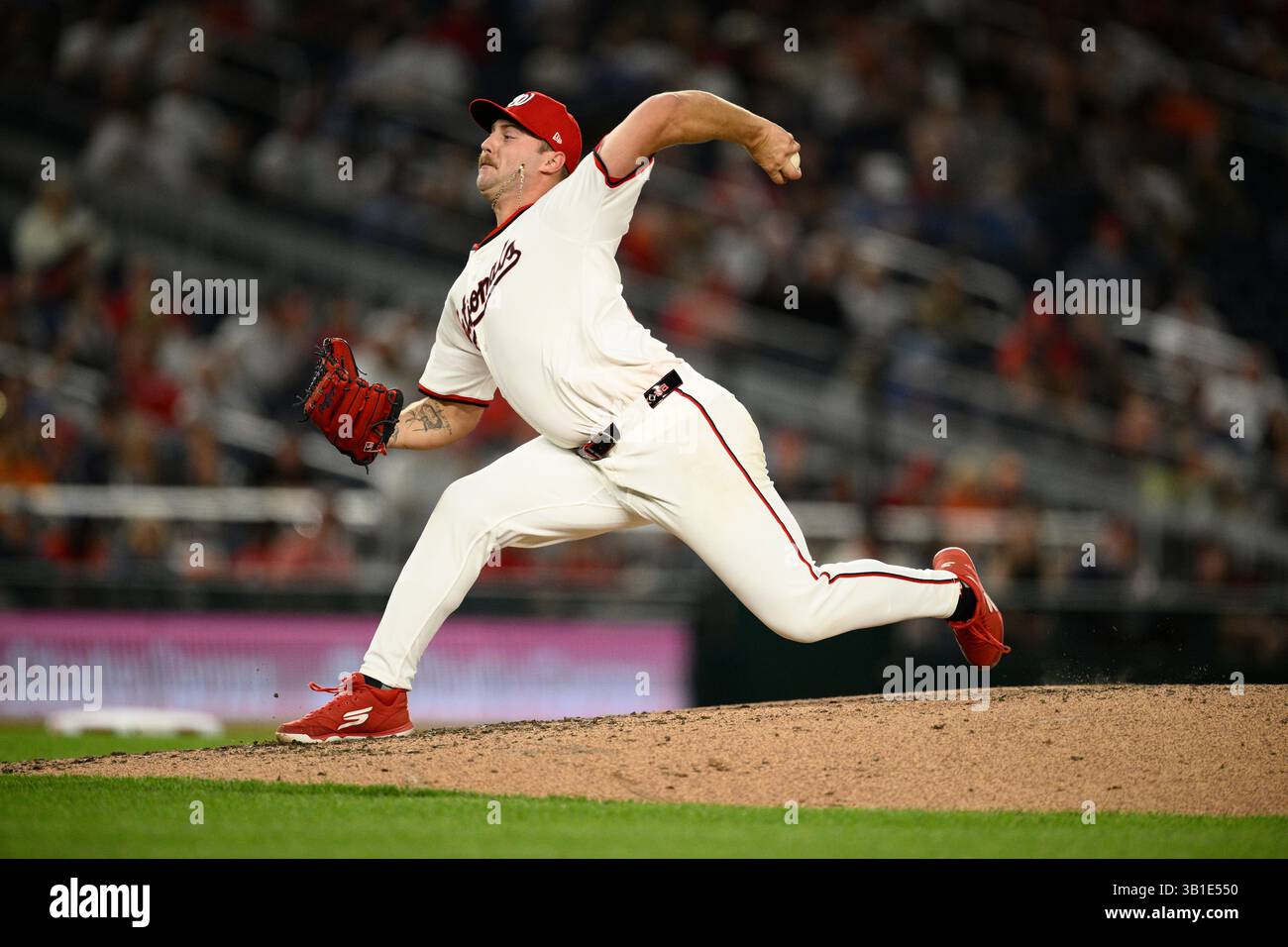Washington Nationals starting pitcher Mitchell Parker (70) in action ...