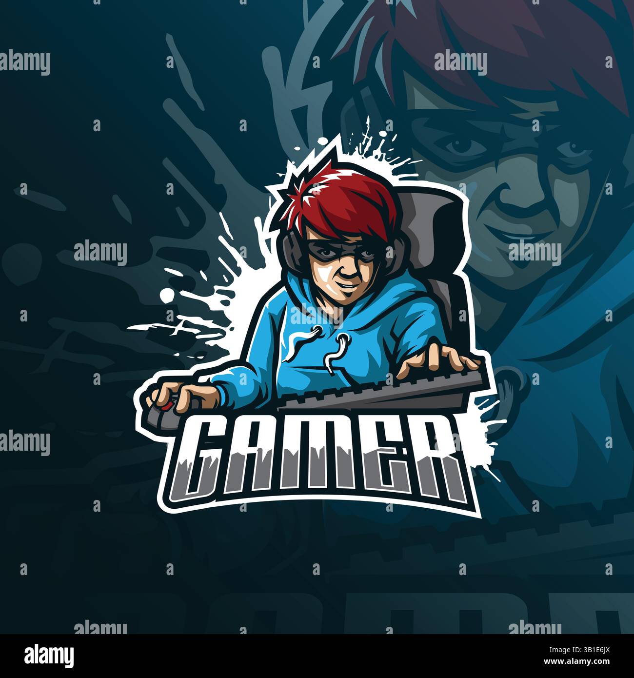 gamer mascot logo design vector with modern illustration concept style ...