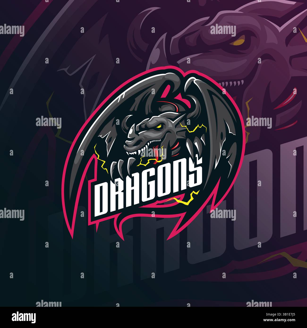 dragon mascot logo design vector with modern illustration concept style ...