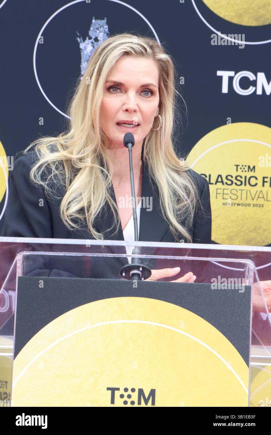 Michelle Pfeiffer 04/25/2025 The Hand and Footprint Ceremony honoring ...