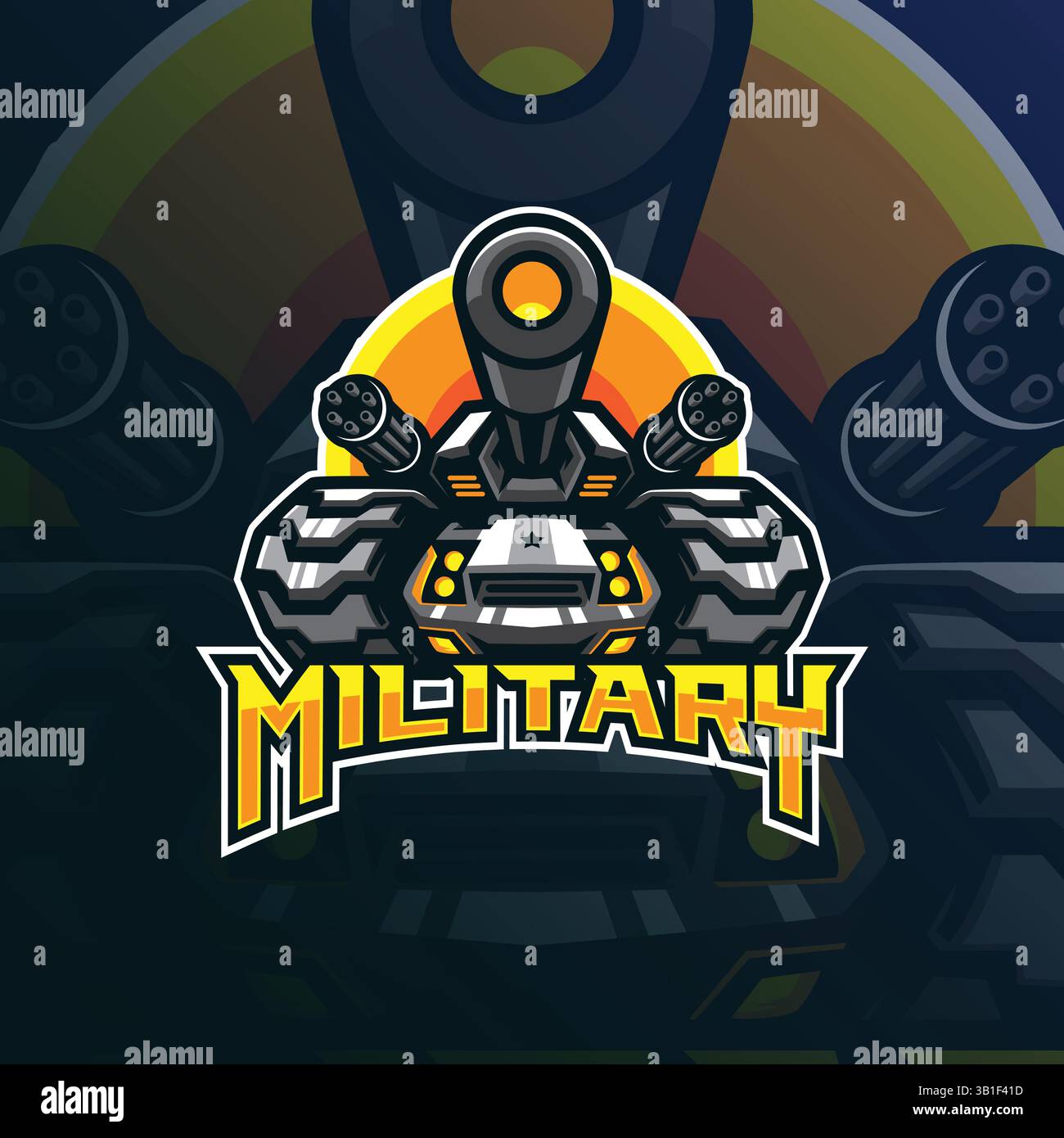 military mascot logo design vector with modern illustration concept ...
