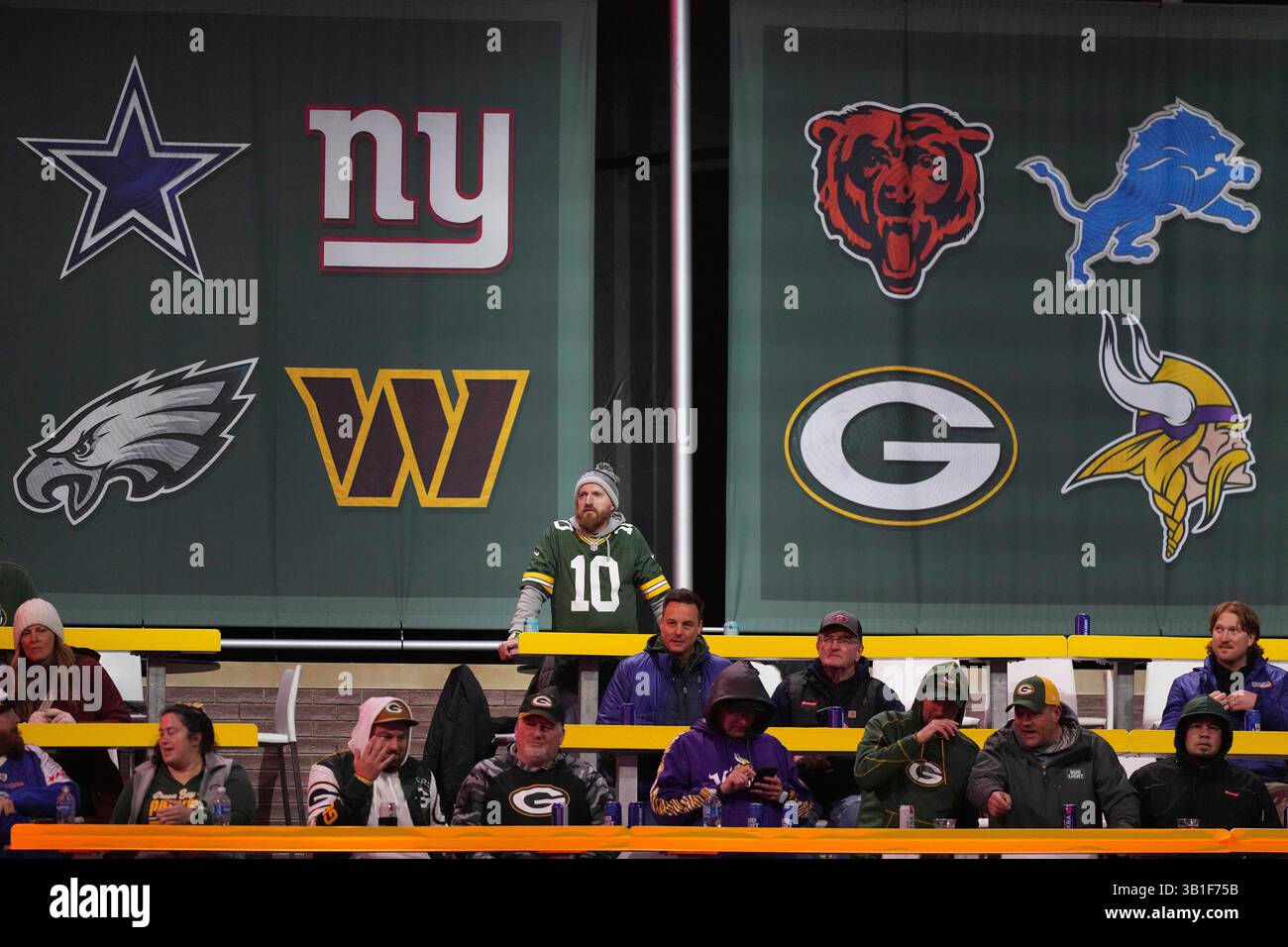 Fans watch from the draft theater during the second round of the NFL ...