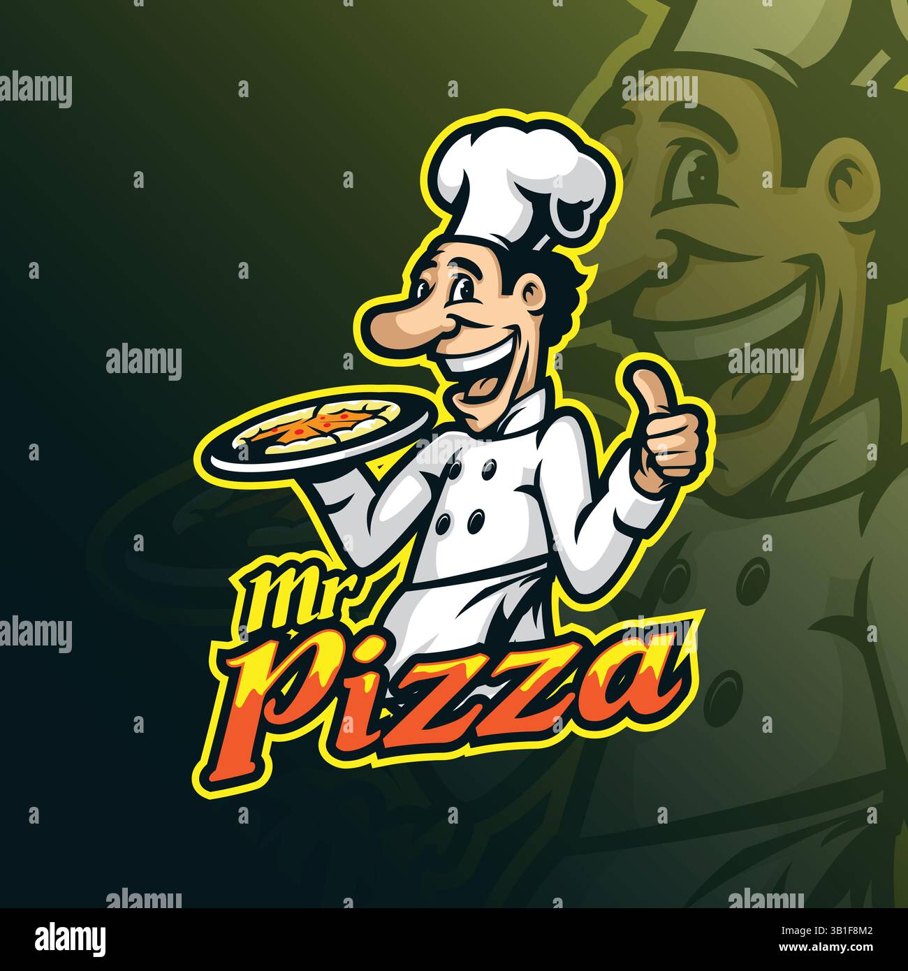 pizza mascot logo design vector with modern illustration concept style ...
