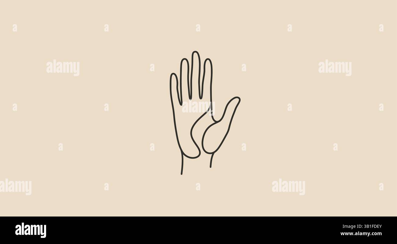 Symbolic hands in line art hi-res stock photography and images - Alamy