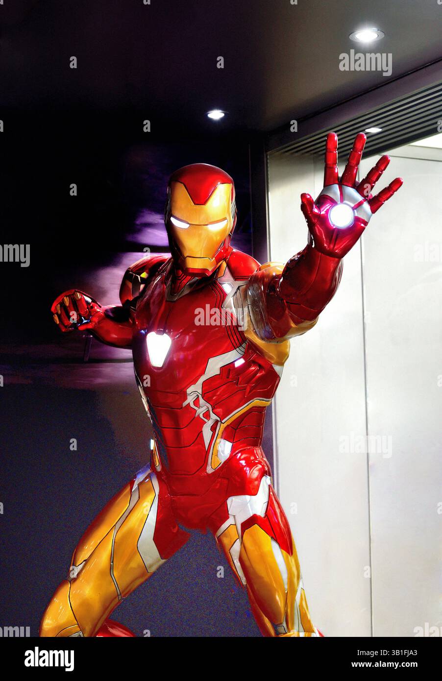 Iron Man Mark 85 shows palm attack power Stock Photo - Alamy