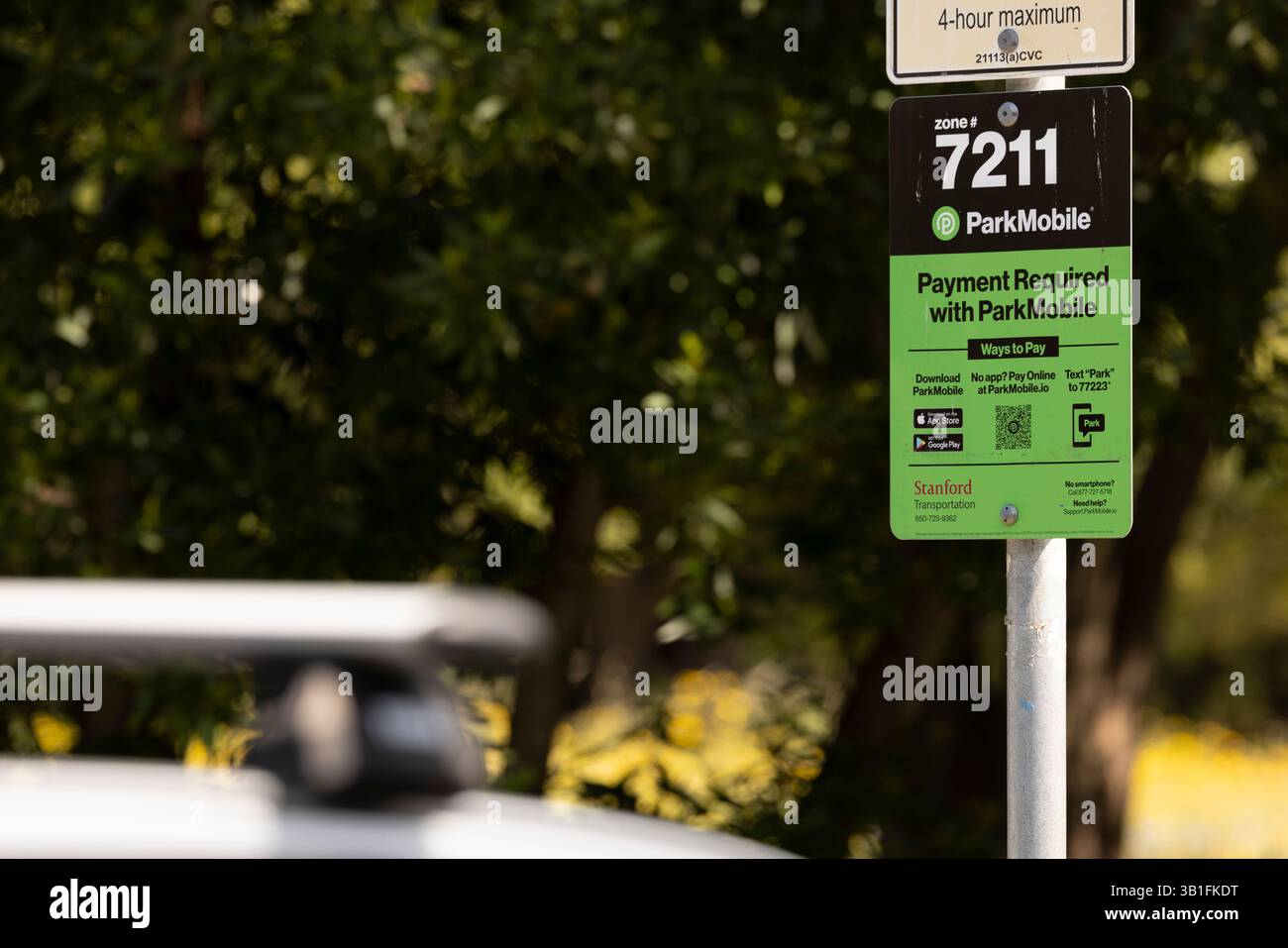 Palo Alto, California, USA - April 18, 2025: A ParkMobile App parking ...